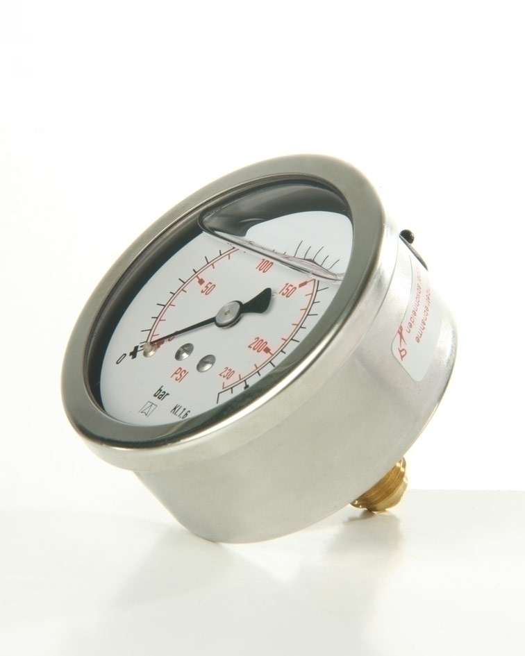 Rohrfedermanometer. VA-Gehäuse mit Bördelring gefü | 30 Anschluss ...